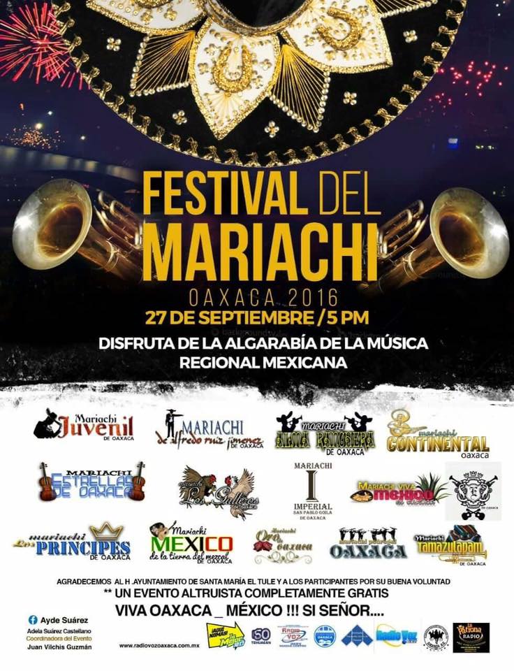 Actividades 2016 del Festival del Mariachi en Santa María del Tule ...