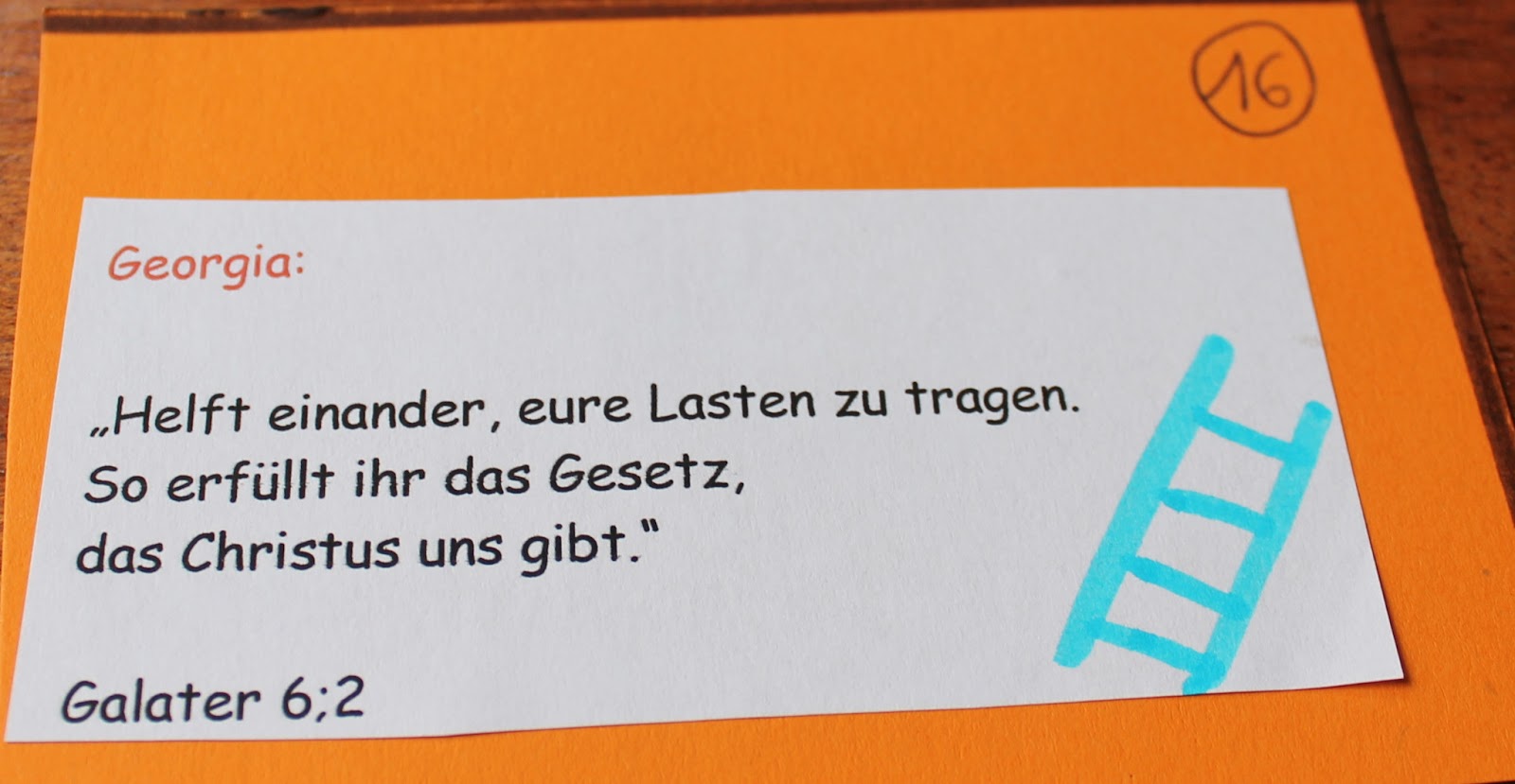 Bibelverse auswendig lernen: Galater 6;2