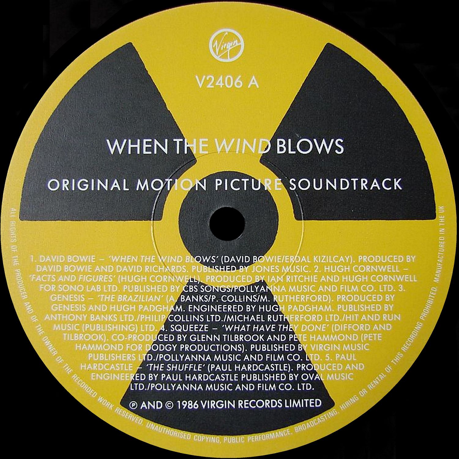 МИР ГРАМПЛАСТИНОК: WHEN THE WIND BLOWS. 1986 - SOUNDTRACK. LP (UK)