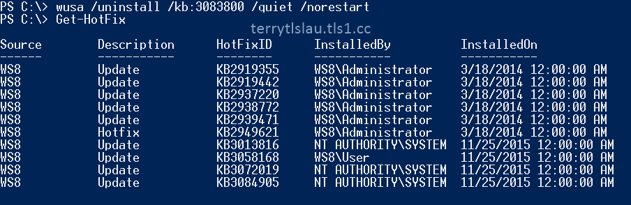 Terry L@u's blog: Install or uninstall multiple Windows Updates by WUSA ...