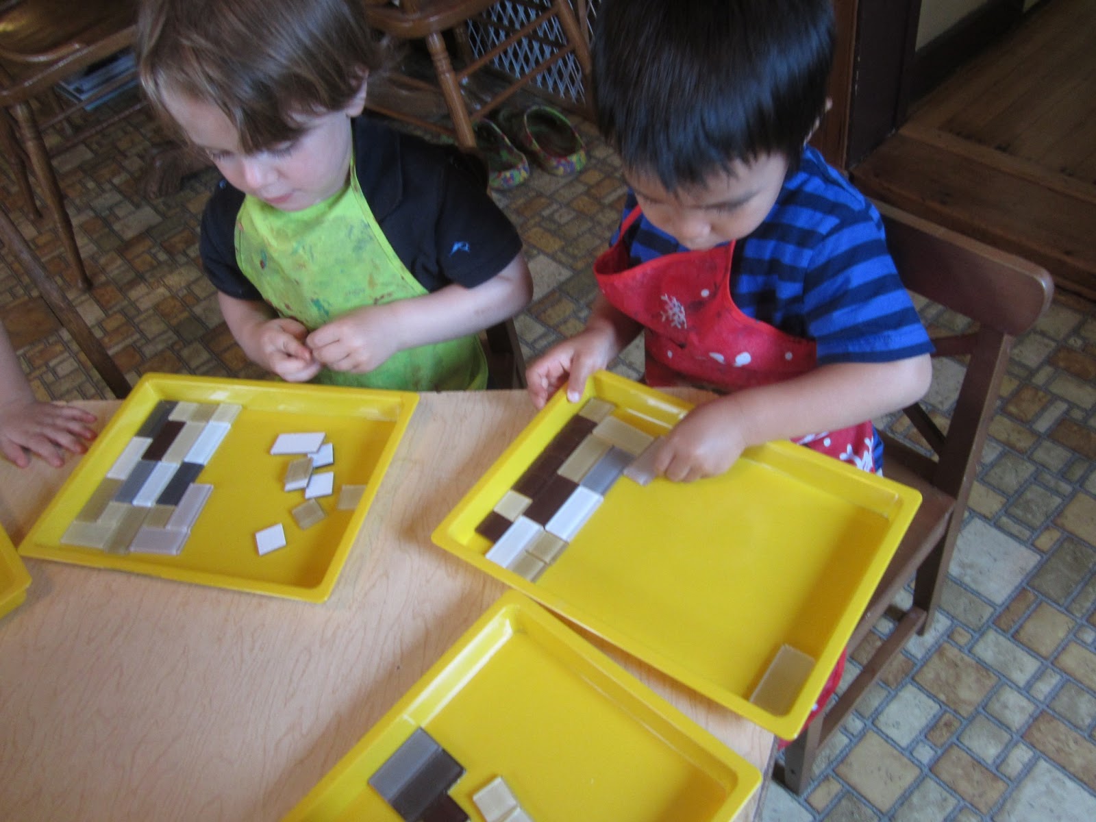 art and soul preschool: Tile Printmaking