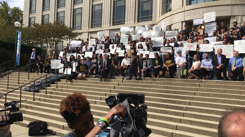 AFRICAN AMERICAN REPORTS: Georgetown Law students take a knee to ...