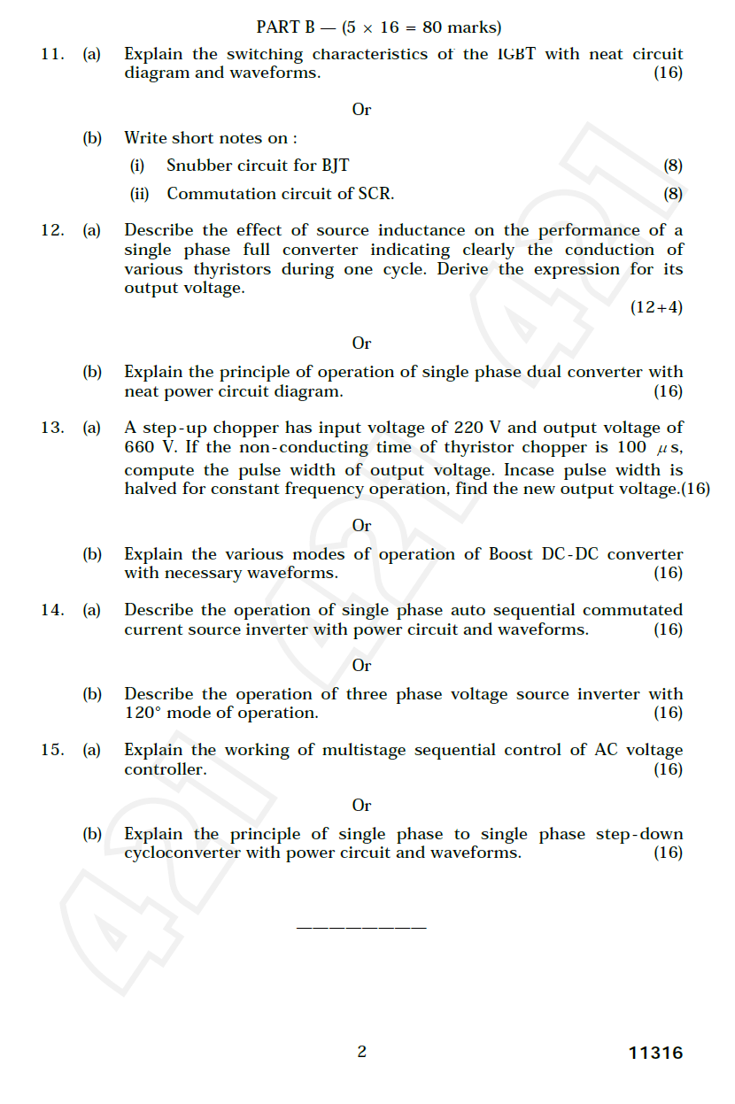 EE2301 Power Electronics April May 2011 Question Paper - University ...