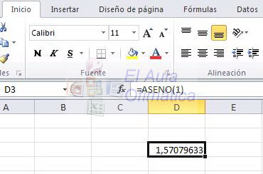 El Aula Ofimática: Funciones trigonométricas en Excel