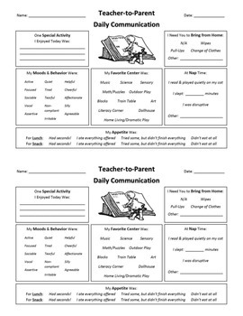 Preschool Ponderings: Friday Freebie - Communication Sheet