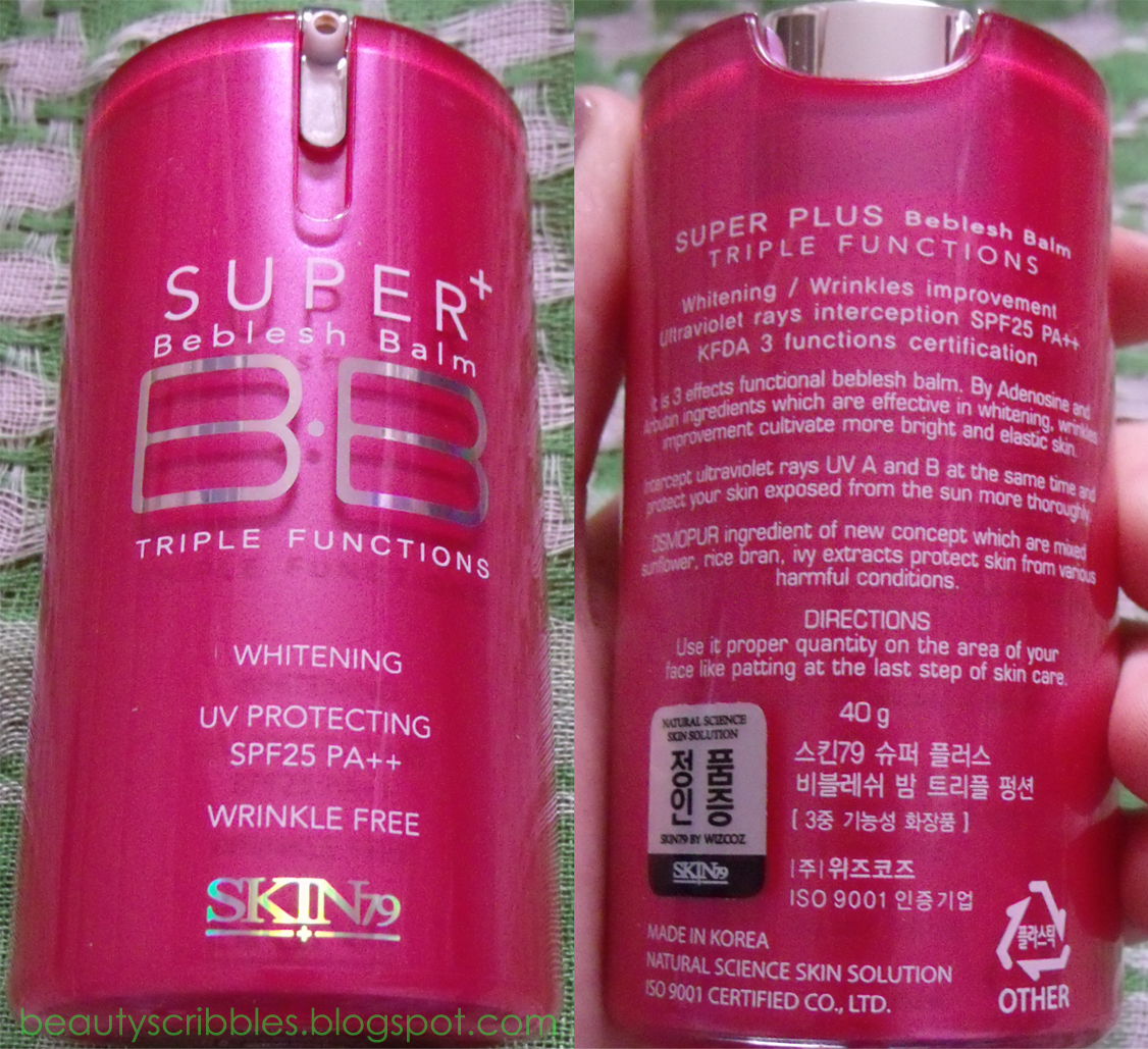 Beauty scribbles: BB Cream Swatches & Review: SKIN79 and Missha