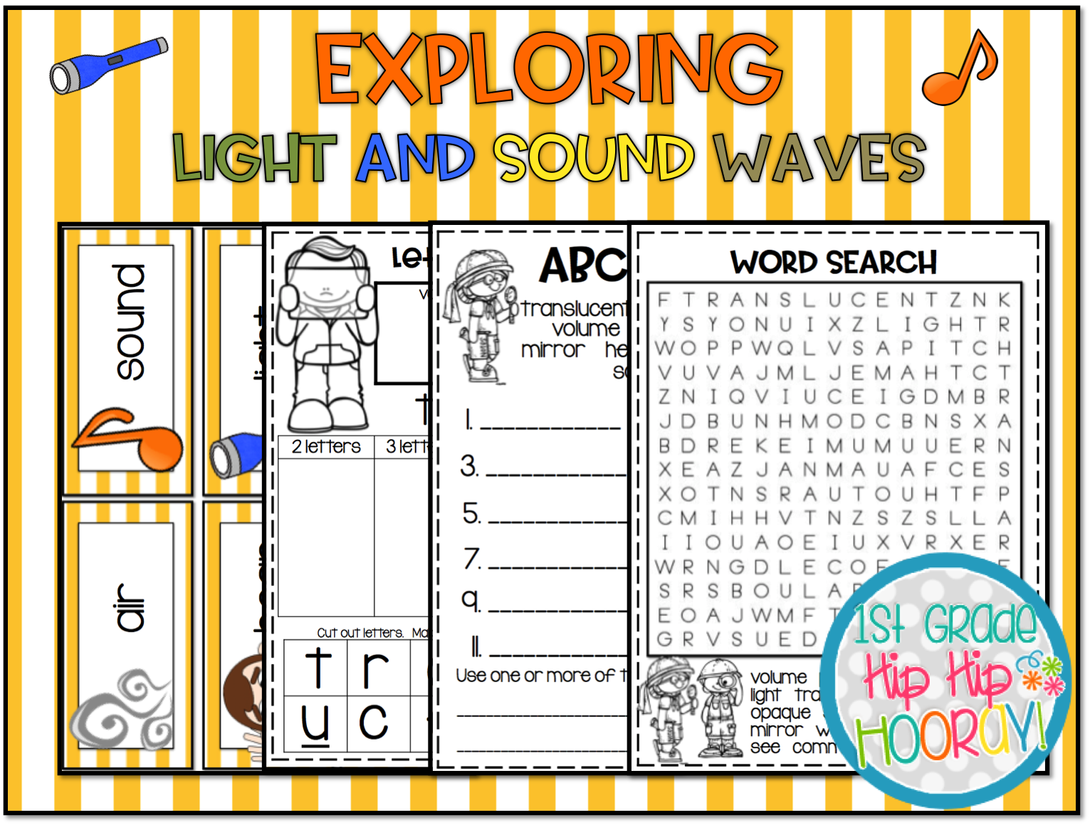 1st Grade Hip Hip Hooray!: Exploring Light and Sound NGSS