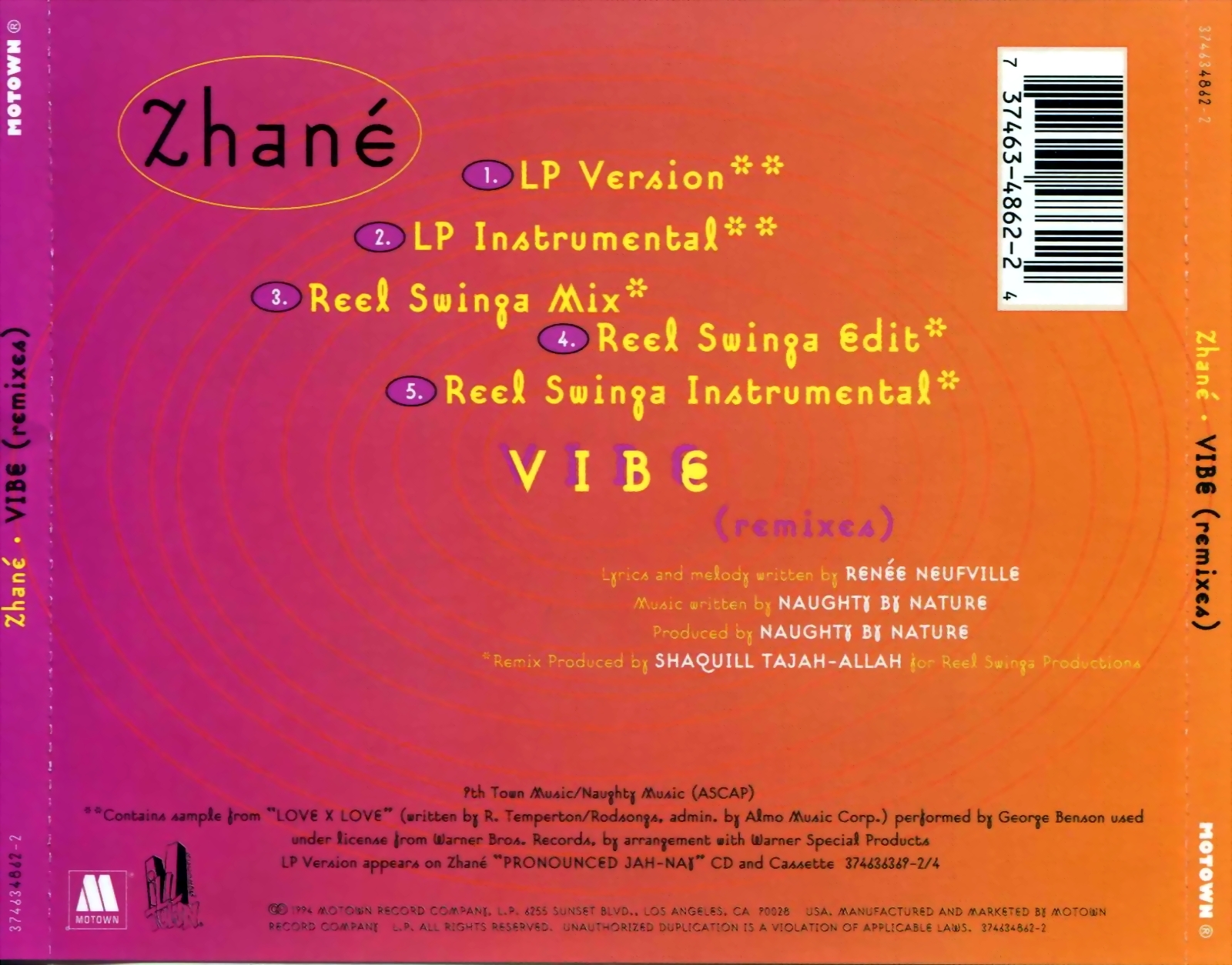 THE CRACK FACTORY: Zhane-Vibe_(Remixes)-(US_CDM)-1994-CF_INT