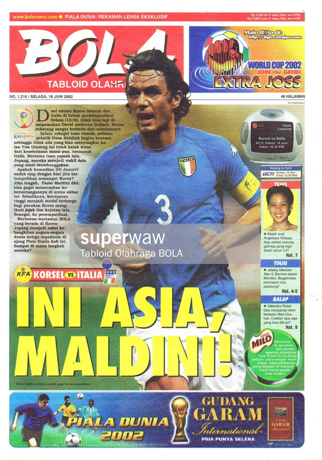 TABLOID BOLA: INI ASIA, MALDINI!