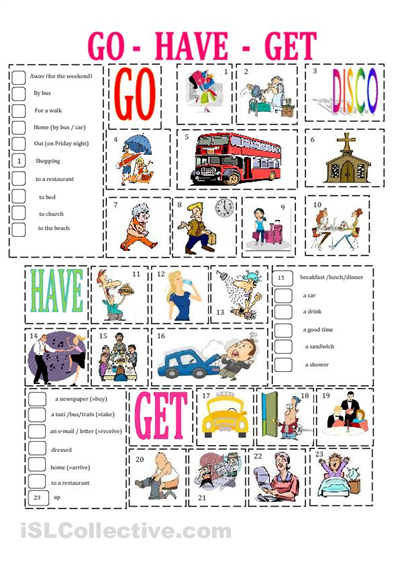 English Simple and fast: Action verbs + collocations (have, go, get)