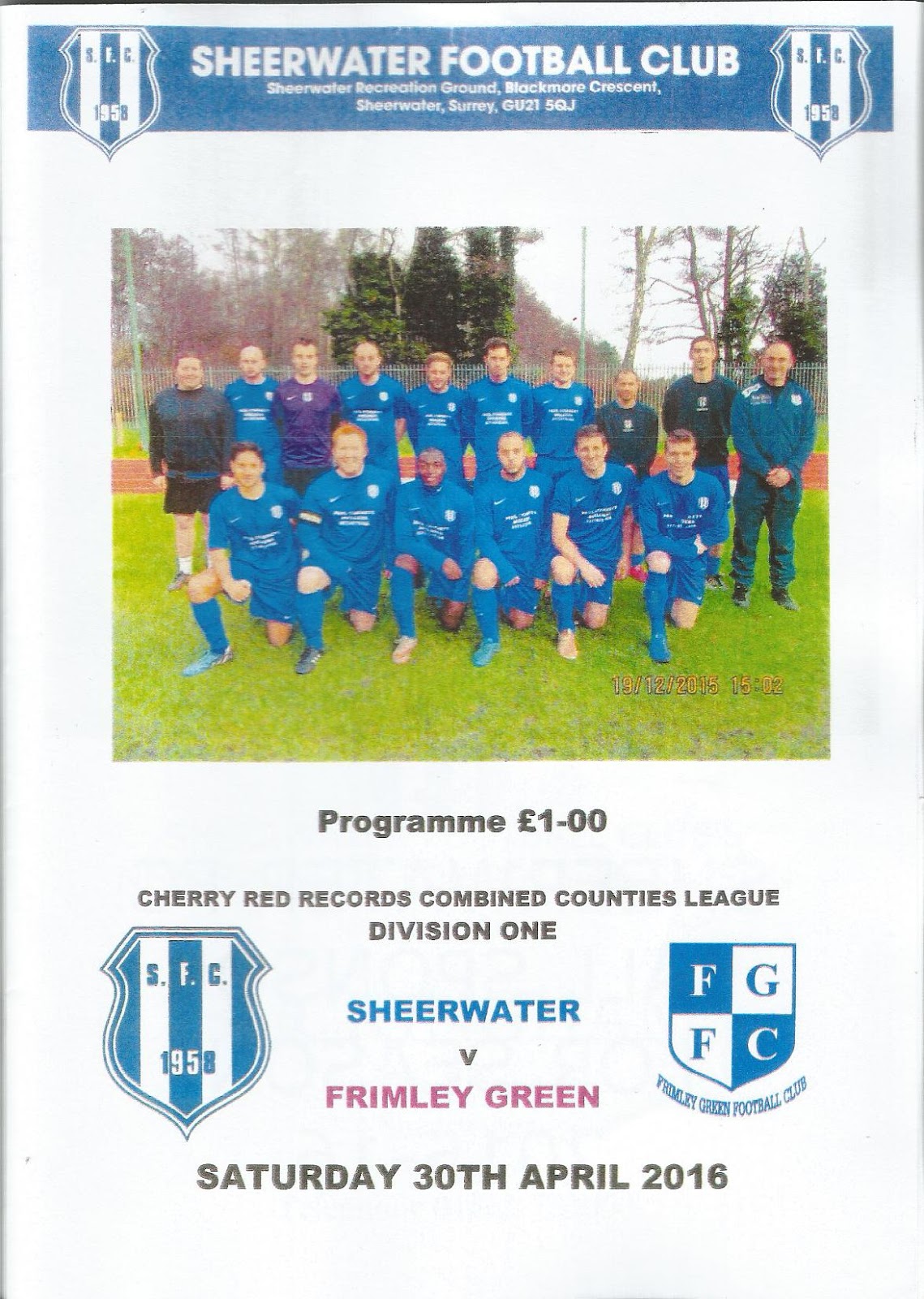 Pie and Mushy Peas: Sheerwater FC
