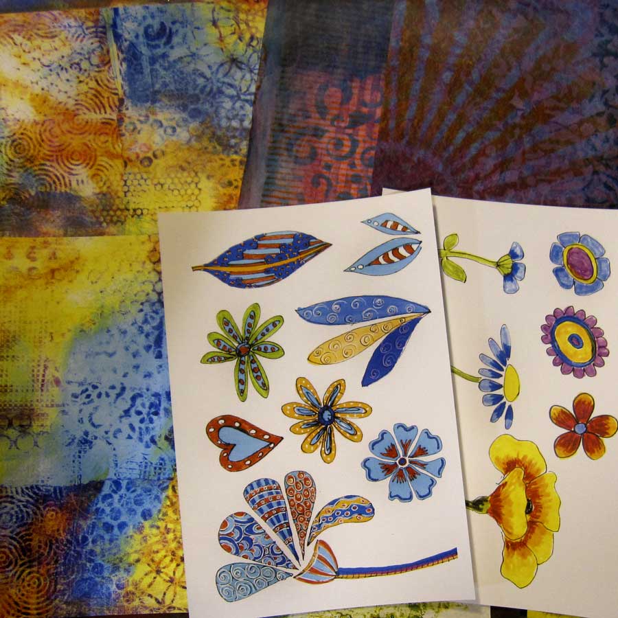 Ro Bruhn Art: Decorated papers and collage kits