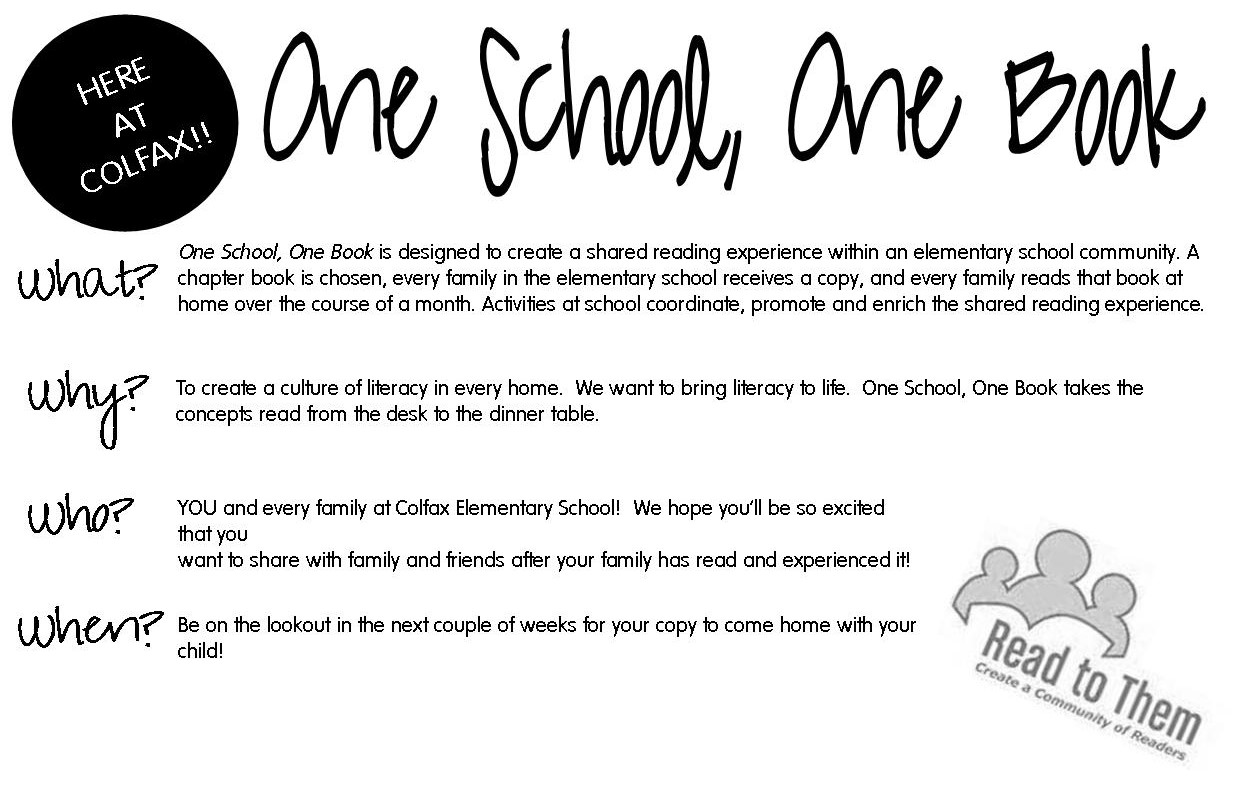 Colfax Elementary: One School, One Book: One School, One Book