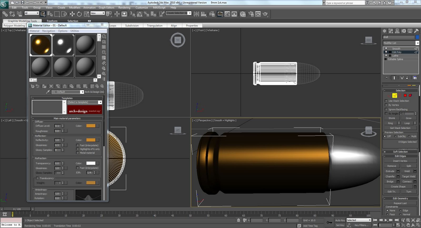 3D Modelling and Animation: Slow motion bullet