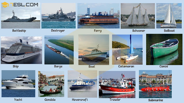 English is FUNtastic: Ship & Boat names - video and infographic
