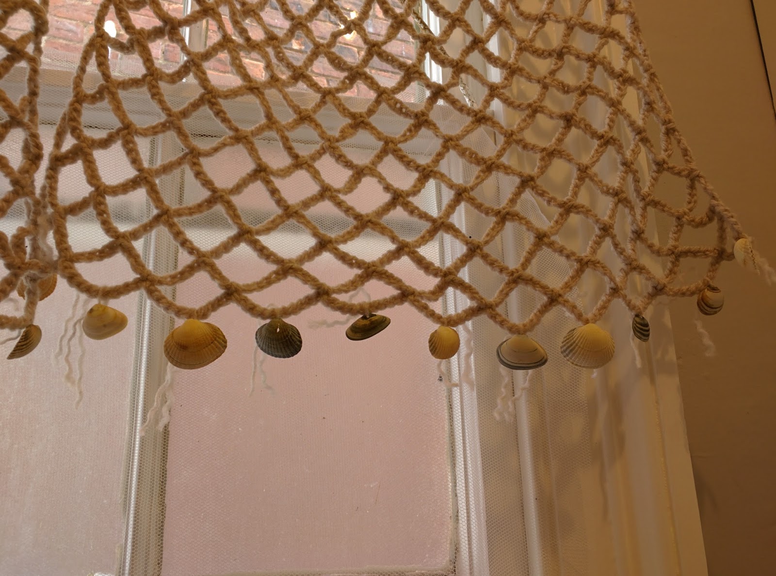 Run, sengi, run: Crochet shell curtains