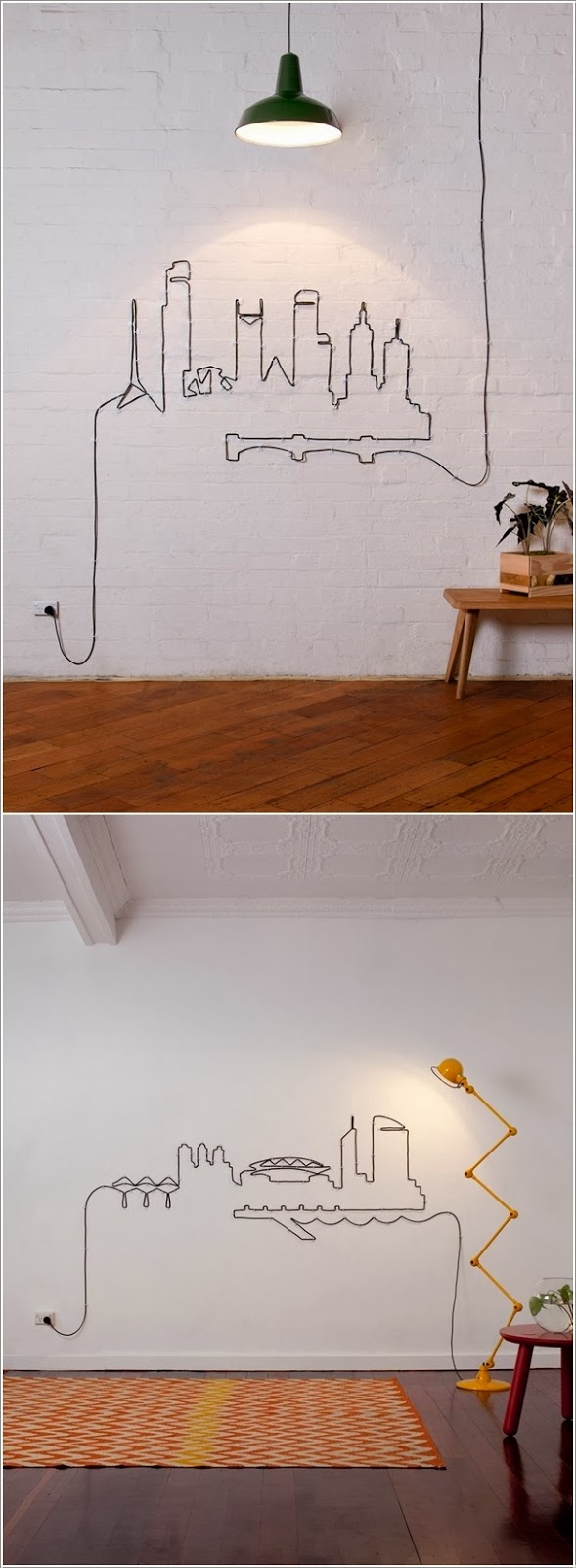 8 Creative Electrical Cord Wall Decoration Ideas /8 Creativas ideas ...