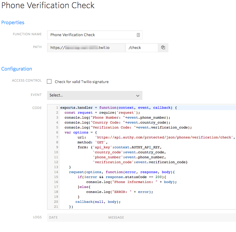 The Message: How to Use Twilio Functions with the Phone Verification API