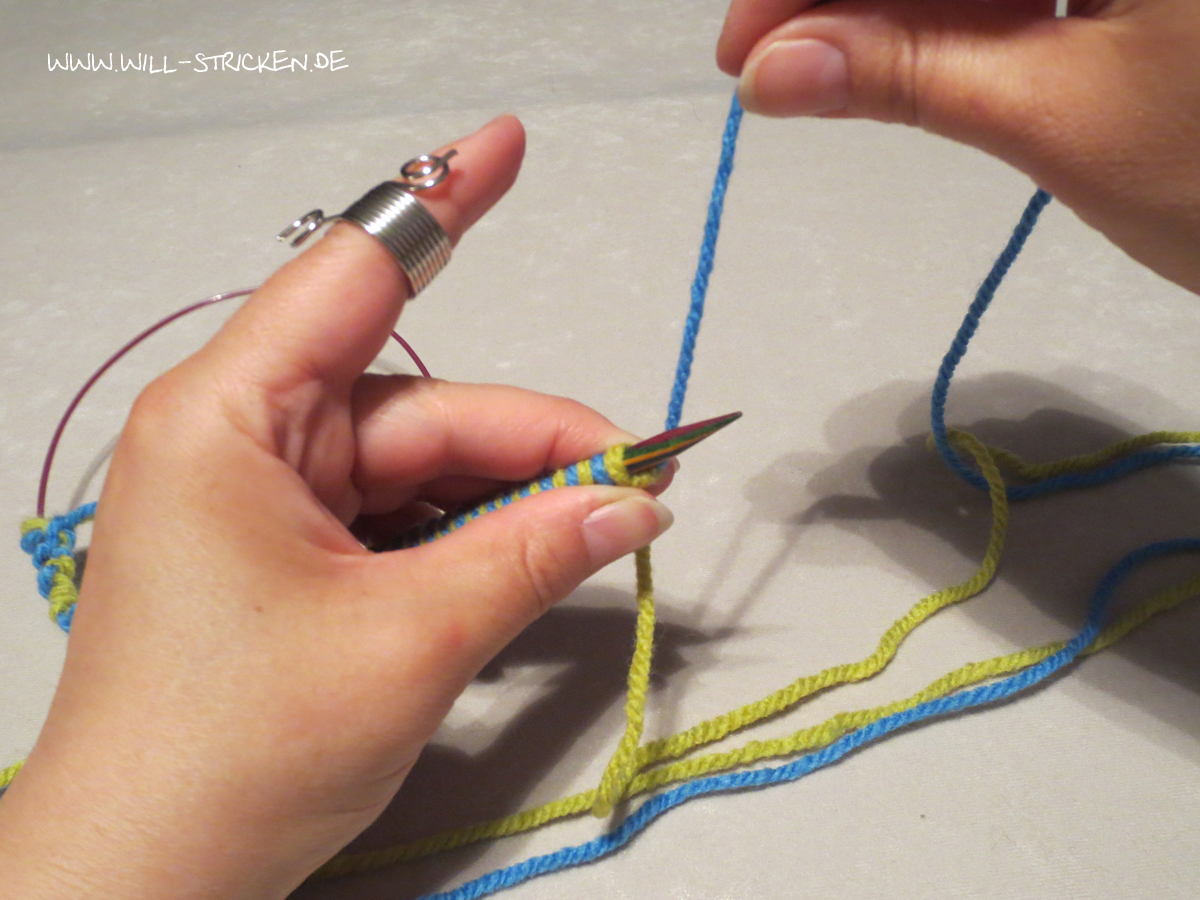 Doubleface stricken, Maschen anschlagen Fortsetzung - Tutorial 2