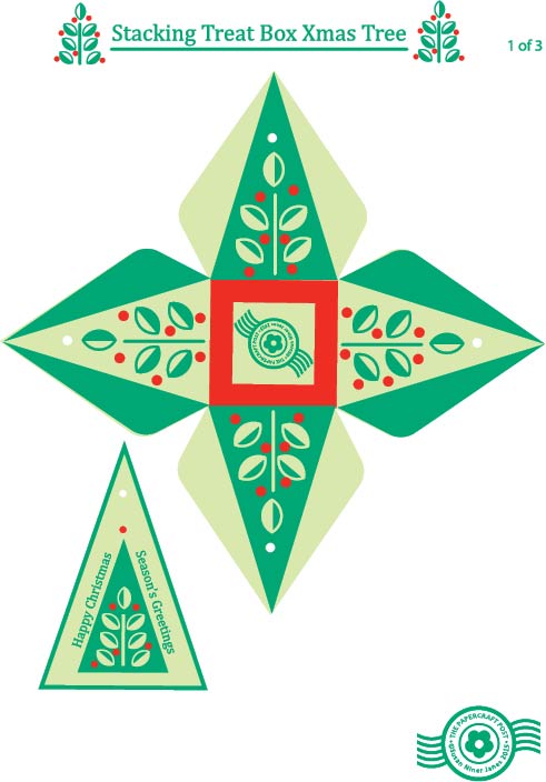The Papercraft Post: Three-Tiered Xmas Tree Treat Box