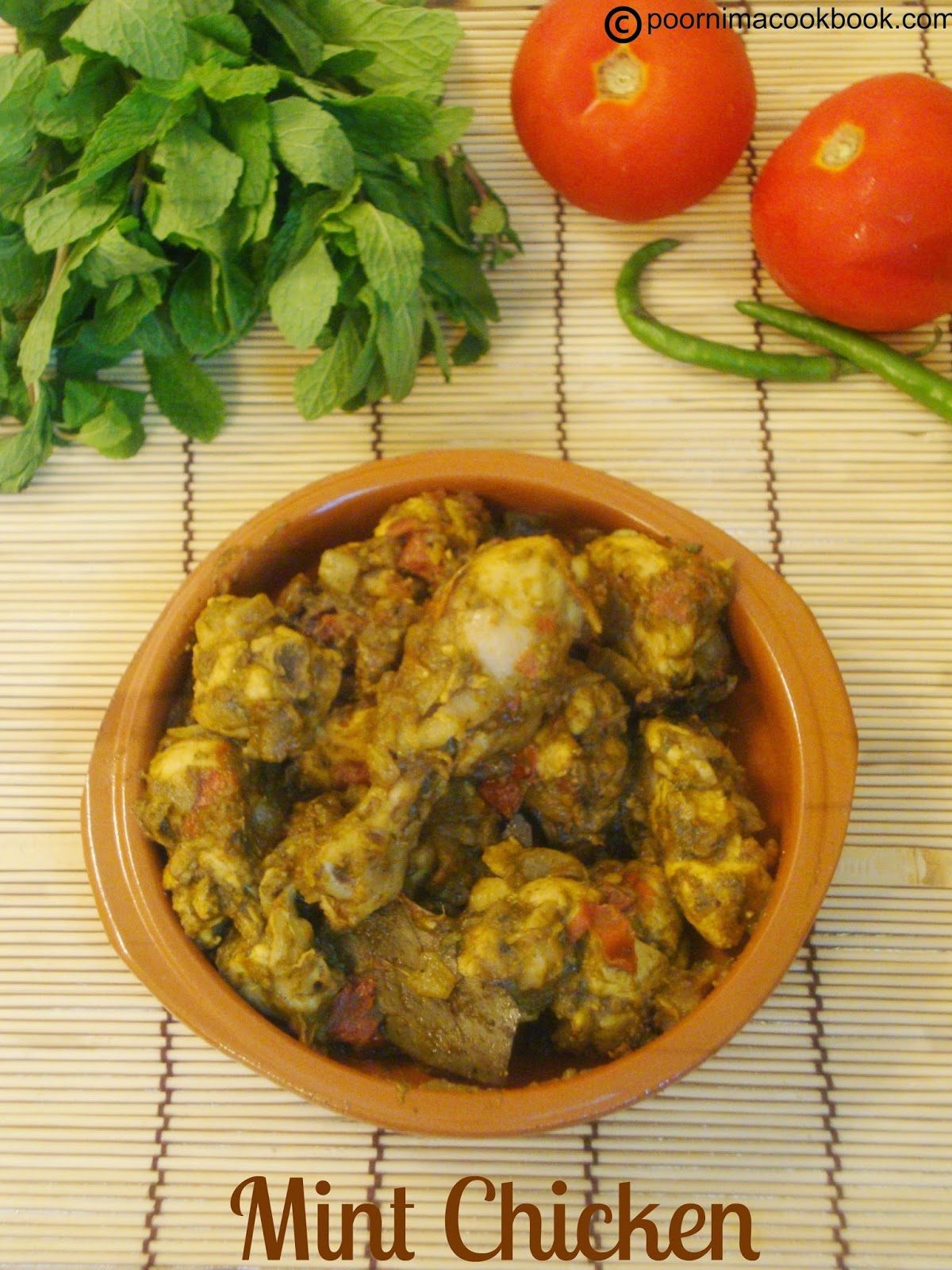 Poornima's Cook Book: Mint Chicken (Pudina Chicken) / Mint Chicken ...