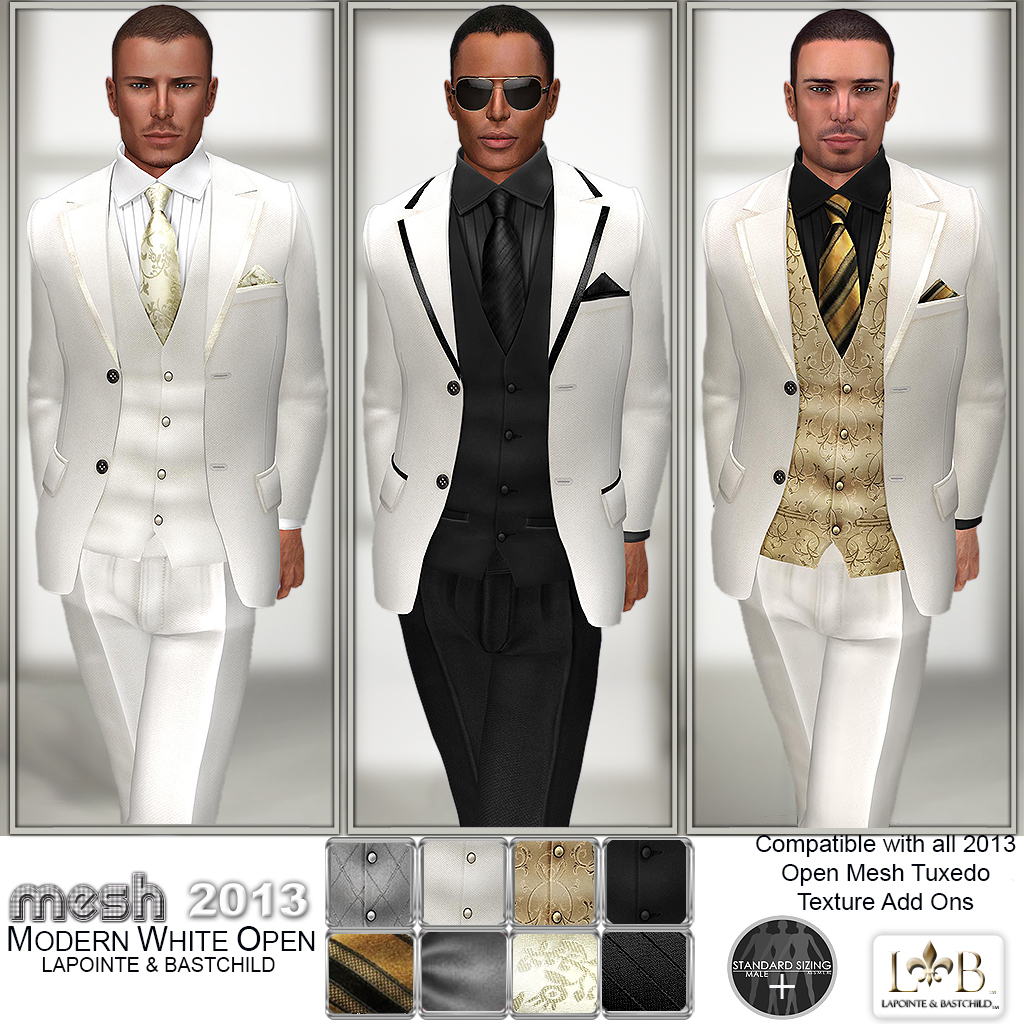 LAPOINTE AND BASTCHILD: Mesh Modern White Open Tuxedos!