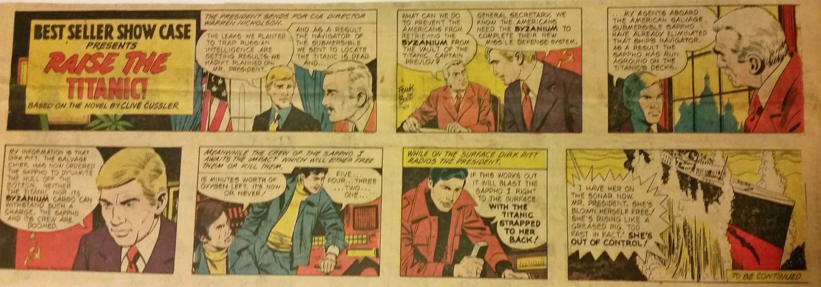 Clive Cussler Book Collecting: Raise the Titanic Comic Strips