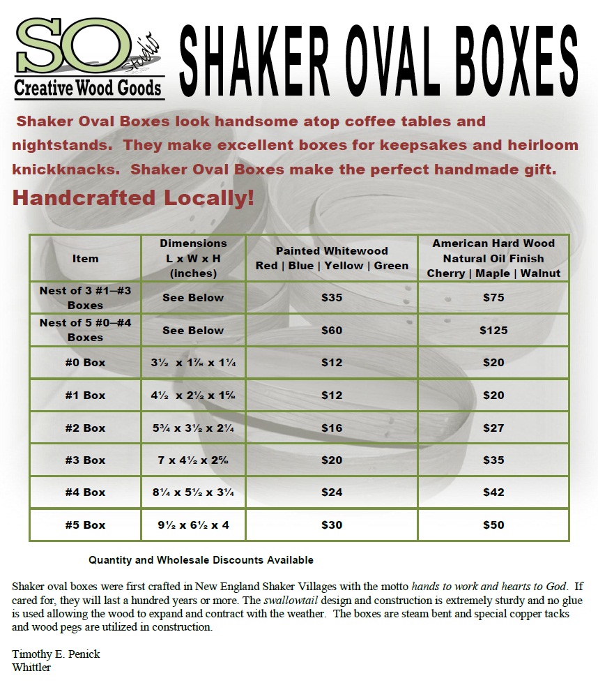 Creative Wood Goods: Shaker Oval Boxes