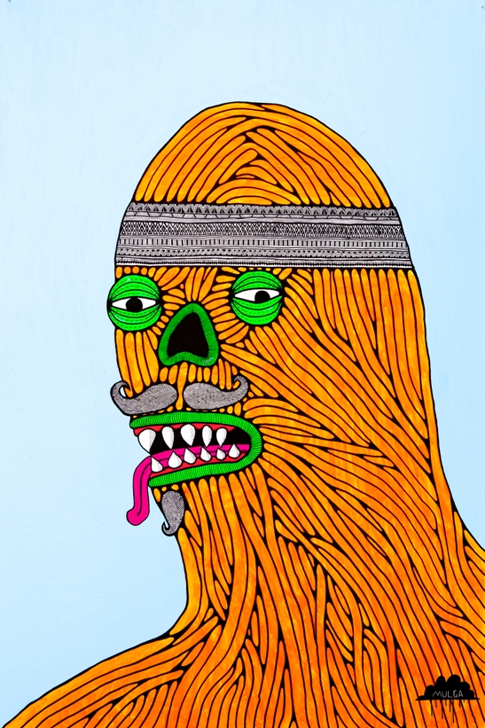 Mulga The Artist: Zombie Tennis Player with Mo, Goatee and Headband