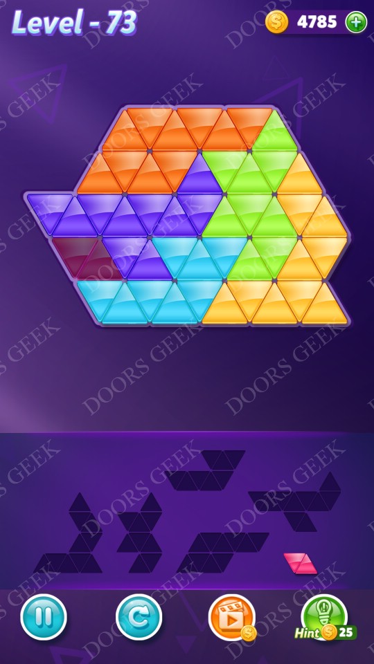 Block! Triangle Puzzle Intermediate Level 73 Solution ~ Doors Geek