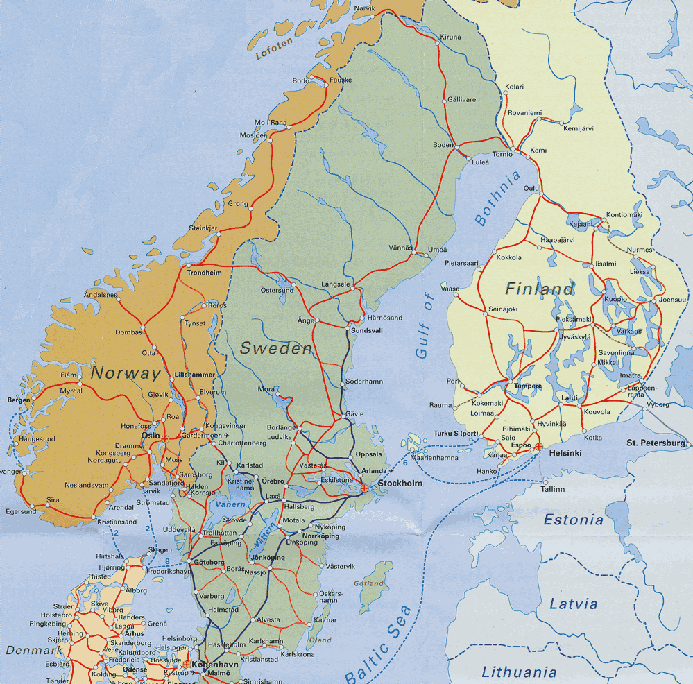 Map of Scandinavia Countries Region | Map of Europe Countries ...