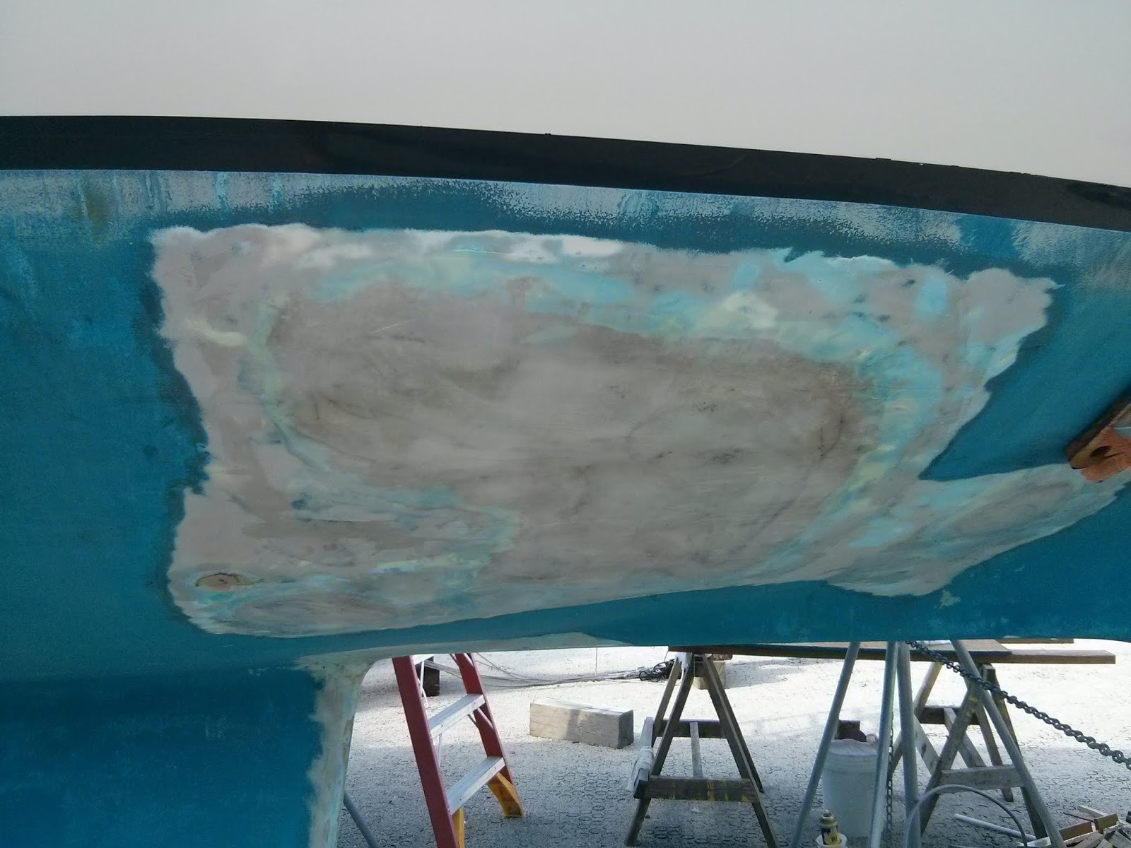SV Pilgrim: Fairing the Hull Repairs