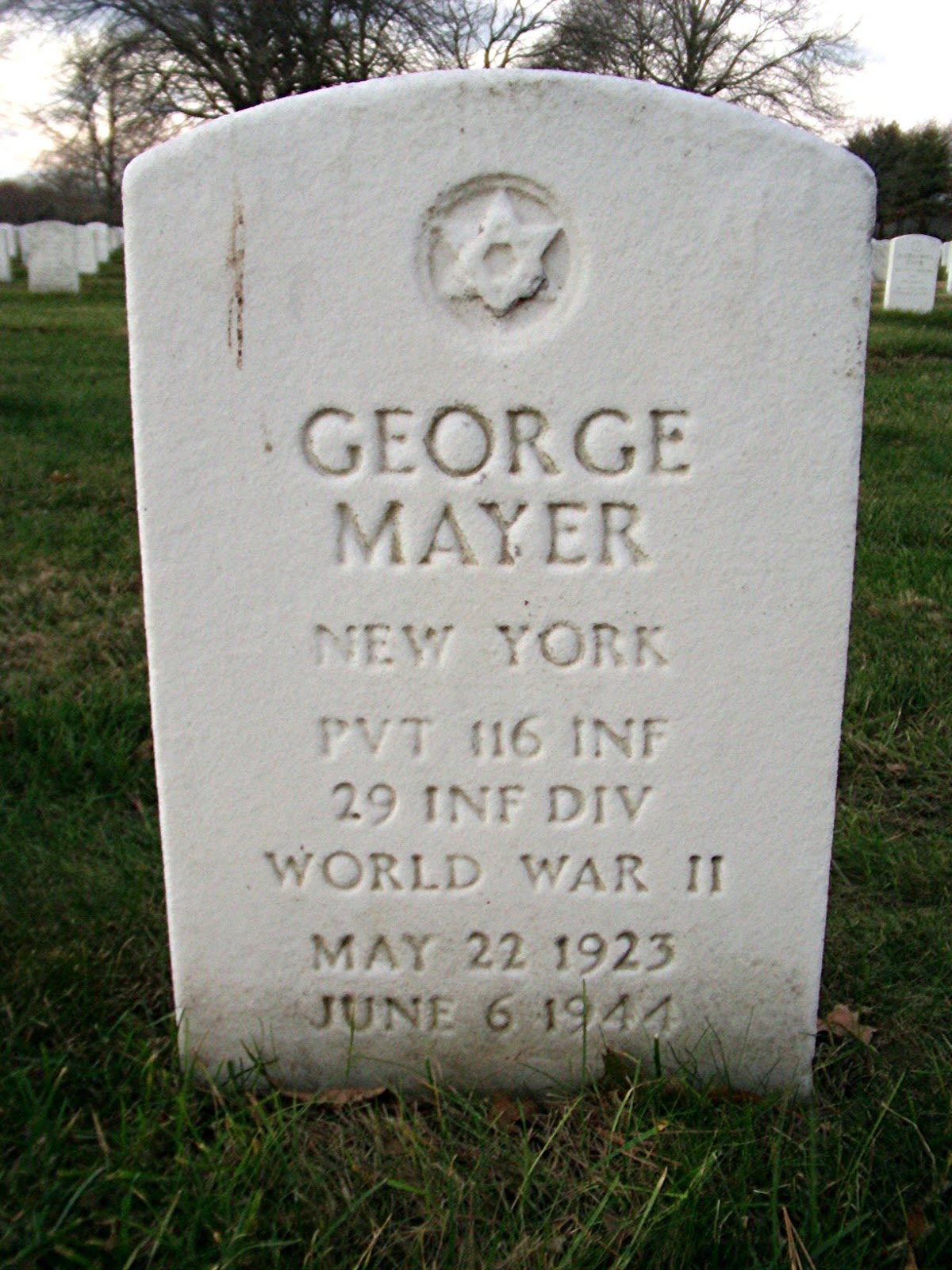 116th Infantry Regiment Roll of Honor: PVT George Mayer
