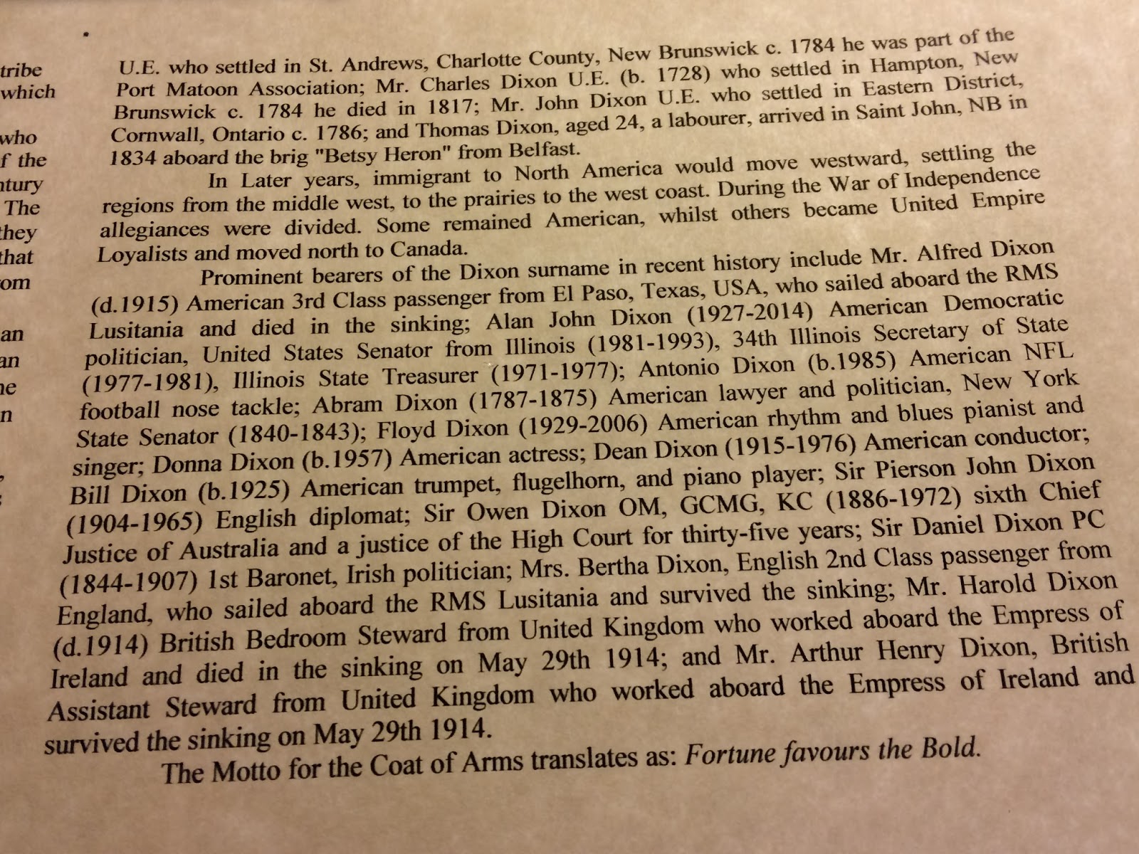 Dixon/Dagenais Family Genealogy Blog: History Of The Last Name Dixon