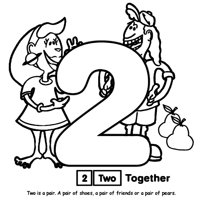 Coloring Pages for Kids: Number Two "2" Coloring Pages