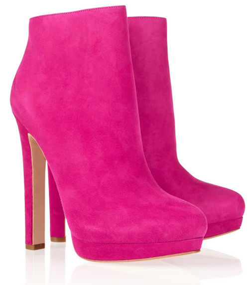 Glitz Bliss: Shoe Time: Hot Pink Ankle Boots