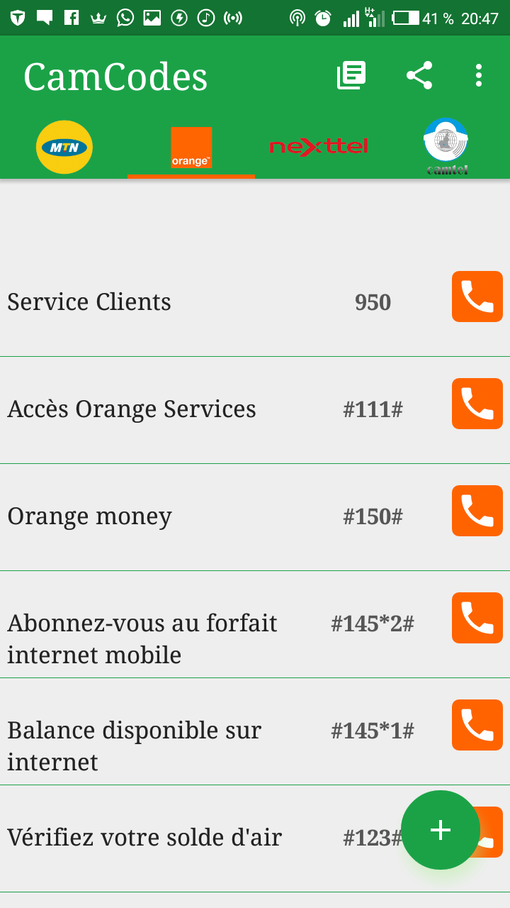 TOUS LES CODES DE SERVICE MTN ,ORANGE,CAMTEL ET NEXTTEL CAMEROUN - XDA150