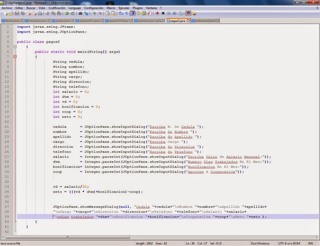 alejandrojava: Talleres Java