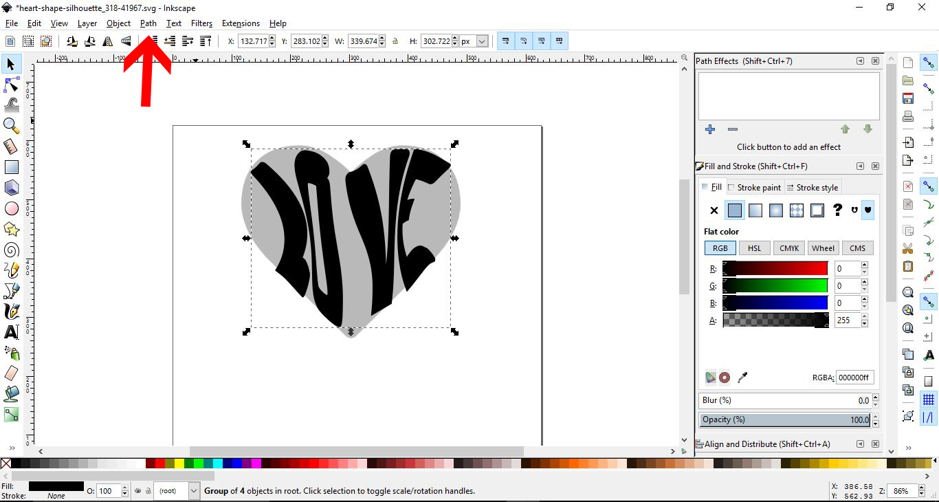 How to warp text into the shape of an object in Inkscape | Design Bundles