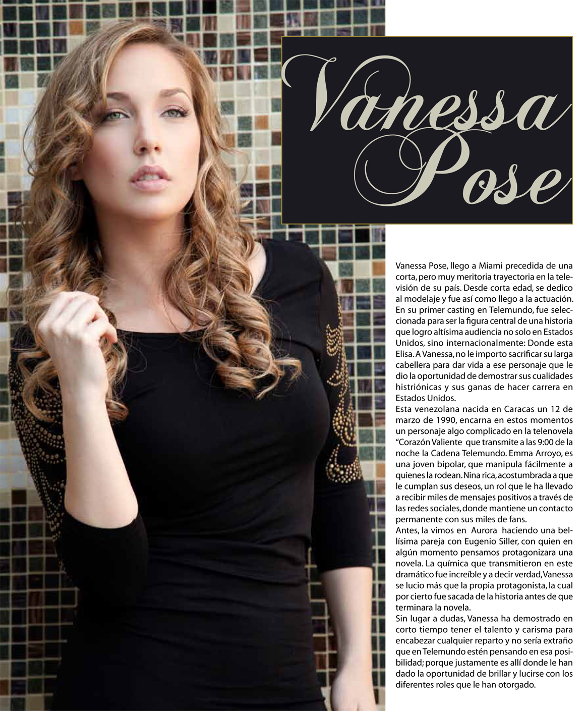 Vanessa Pose: Conexiones Magazine August 2012