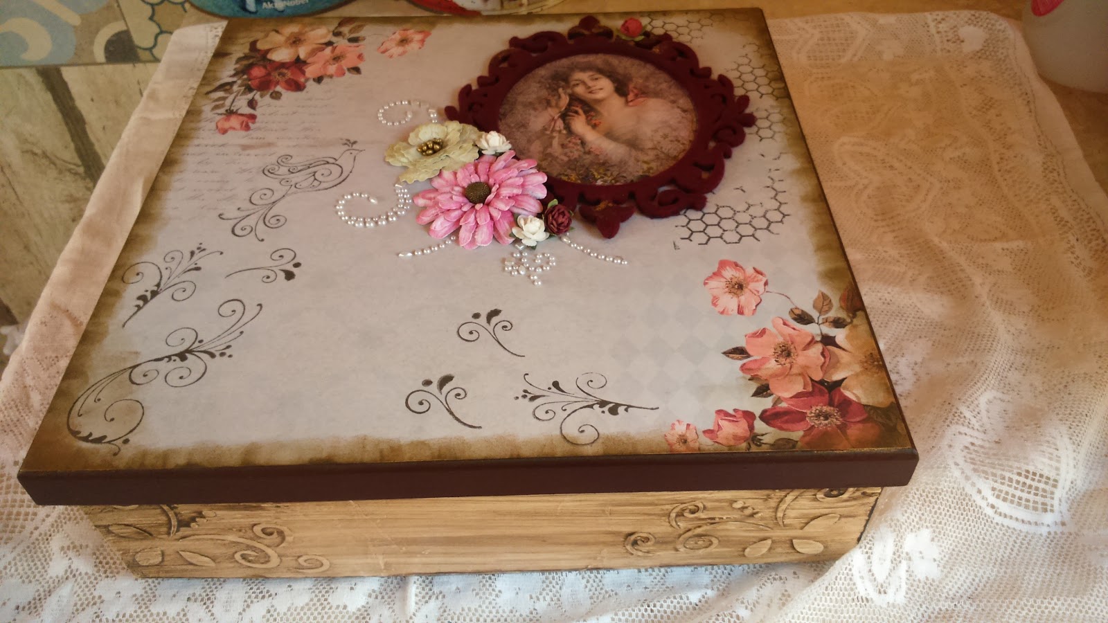 Scrapcharmosa: Ports treco estilo floral vintage/ Decorated box vintage ...