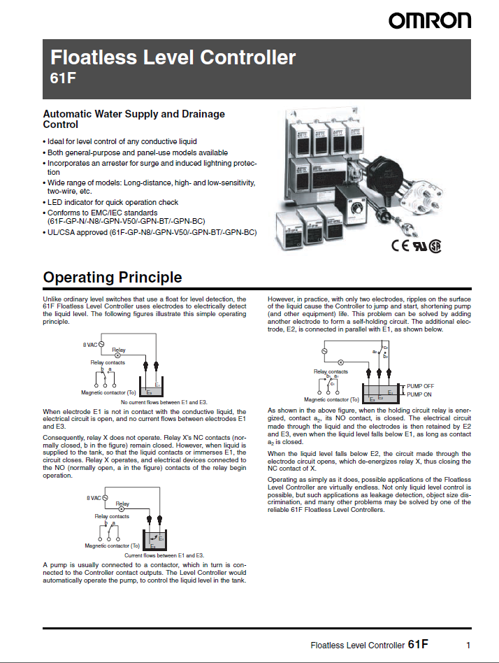 電氣生涯 Electrical Life: 電子式水位控制器 OMRON Electronic Level Controller