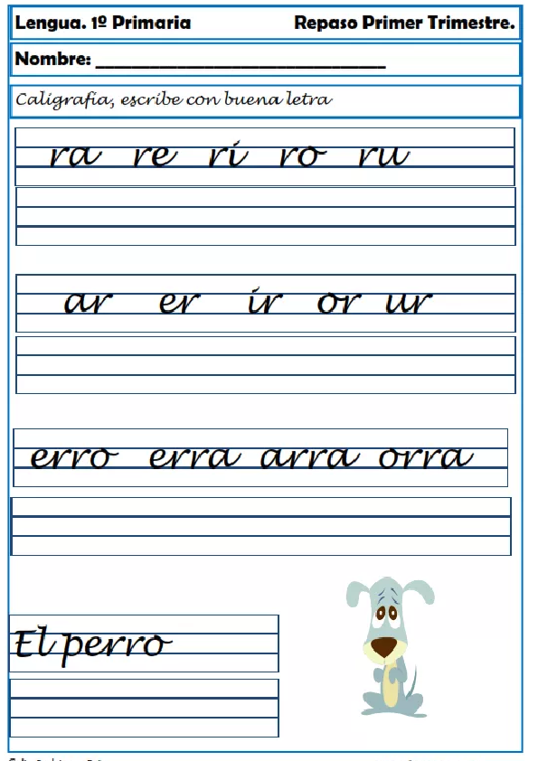 ÉRIKA MODA: TALLER DE CALIGRAFÍA PARA PRIMERO DE PRIMARIA