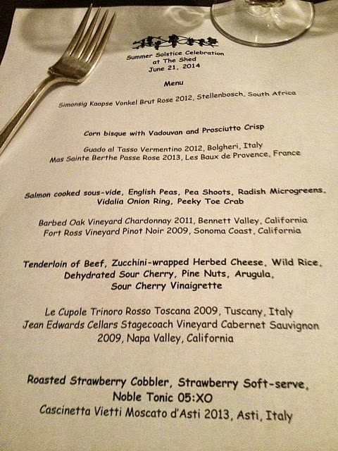 Summer Solstice Dinner in the Shed