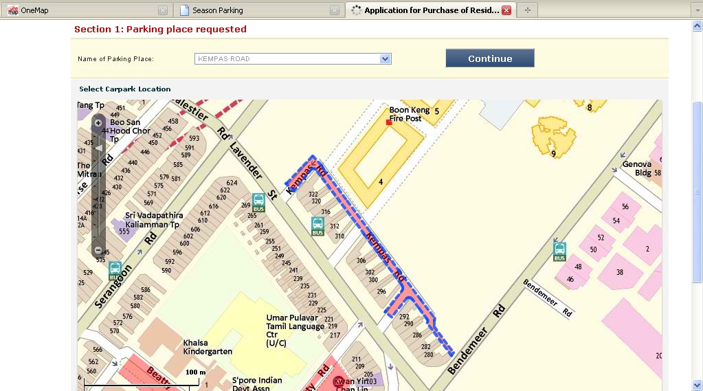 OneMap.sg: Services Icon - Season Parking