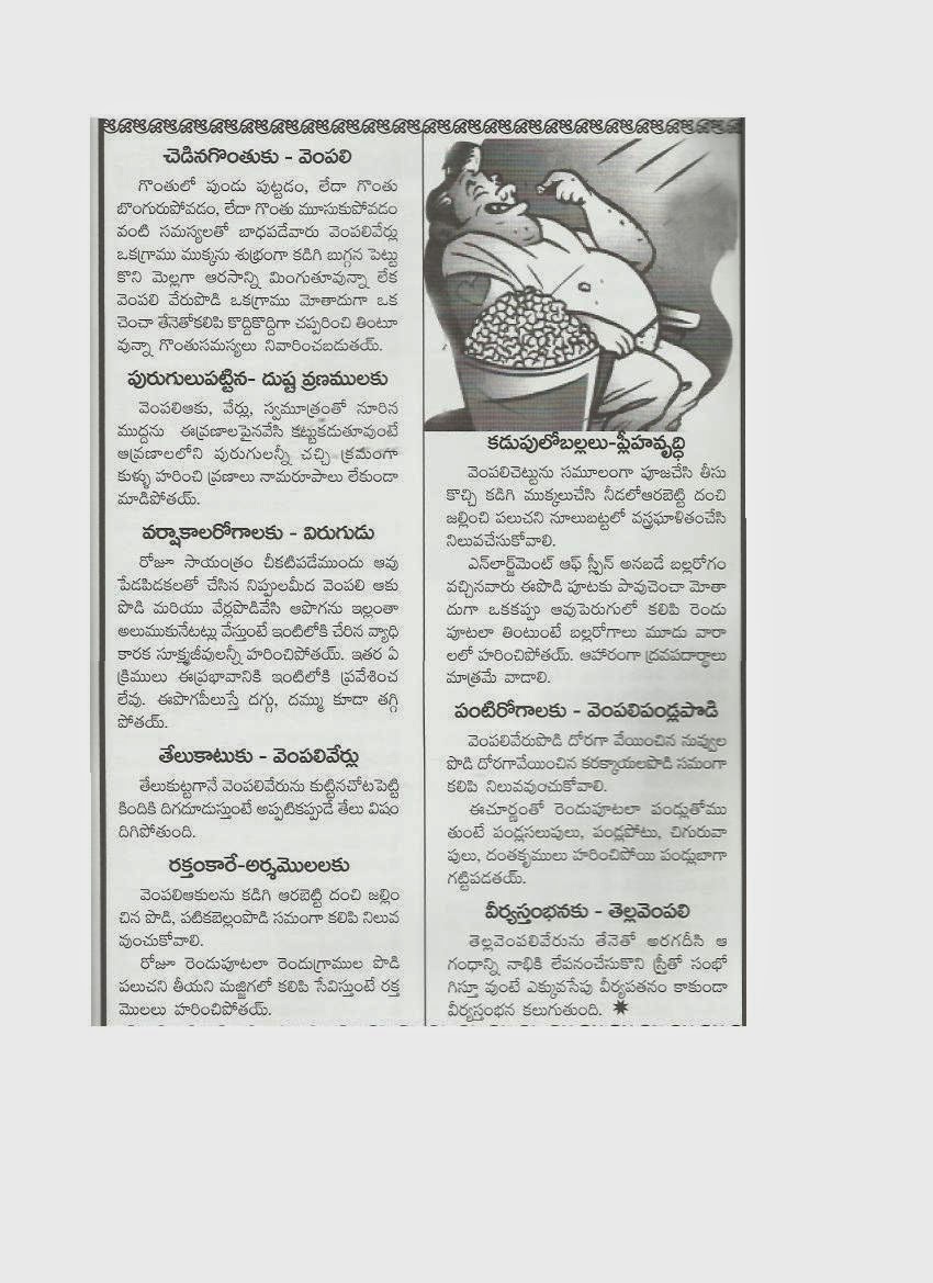 AYURVEDAM - ఆయుర్వేదం: VEMPALI CHETTU / SHARAPUNKHA - AYURVEDIC USES