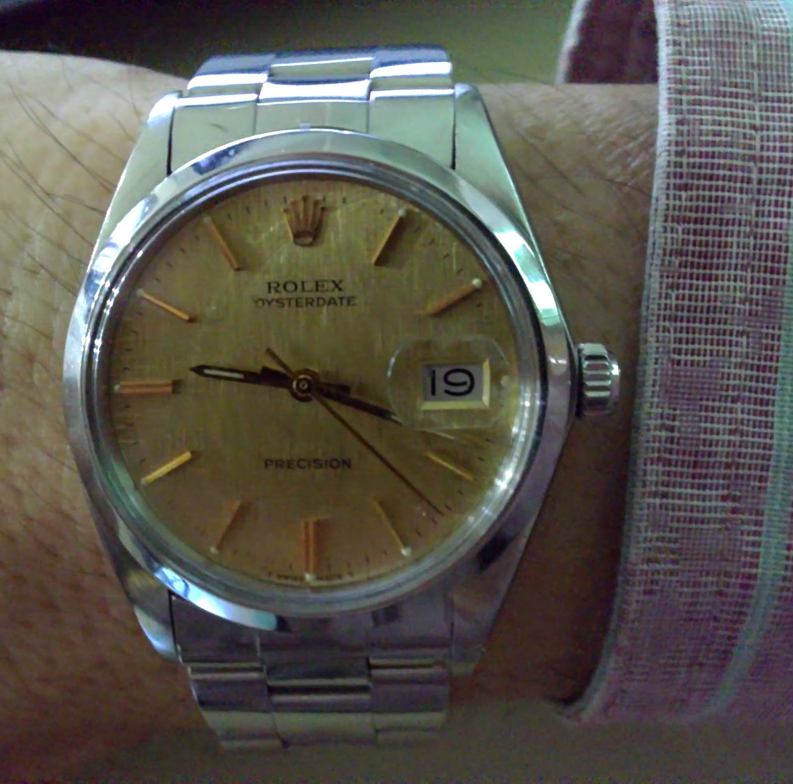 koleksijampecks: Jam Rolex Precision muka emas bezel emas dan steel Watch