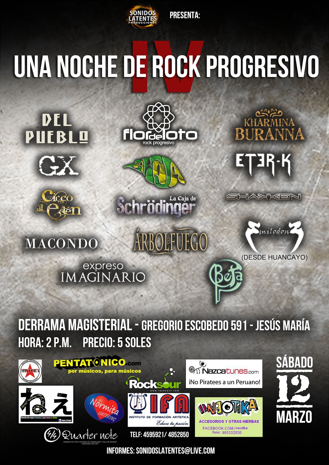 Rock Progresivo Peru: UNA NOCHE DE ROCK PROGRESIVO IV - EL FESTIVAL