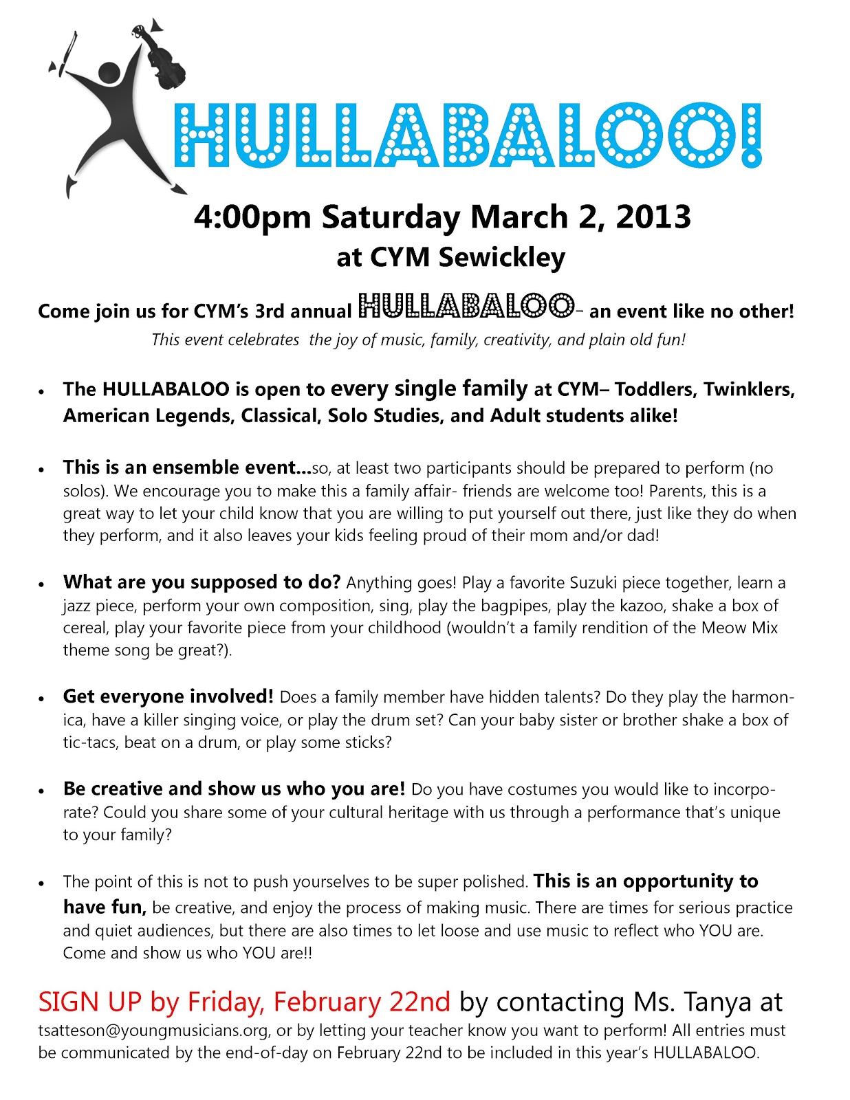Take Note: Third Annual HULLABALOO!