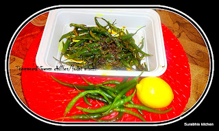 Welcome to surabhis kitchen: Tempered Green Chillies/Fodni Mirchi